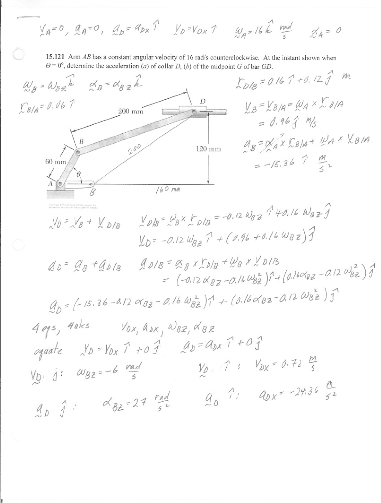 Determine Angular Acceleration Problem With Solution Assignment 15