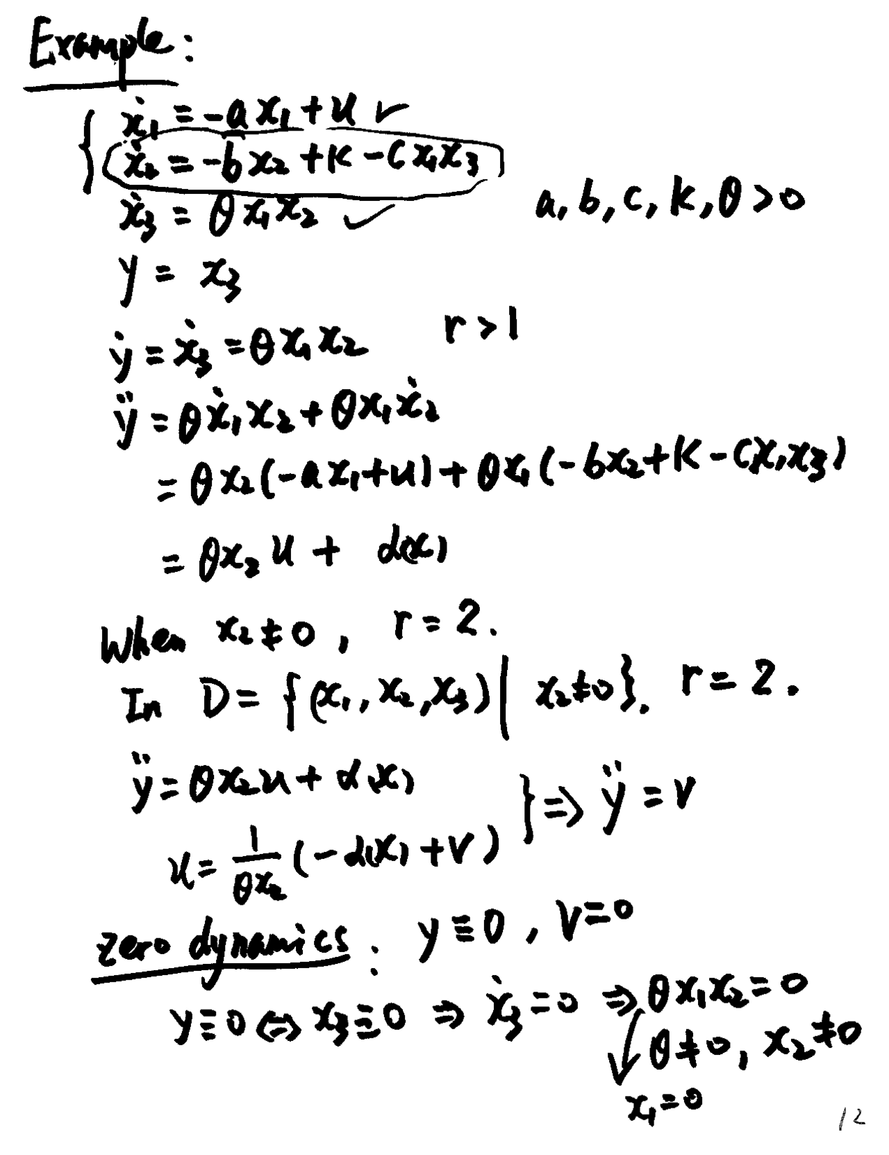 Handwritten Notes On Zero Dynamics Solved Example Ecse 6420 Docsity