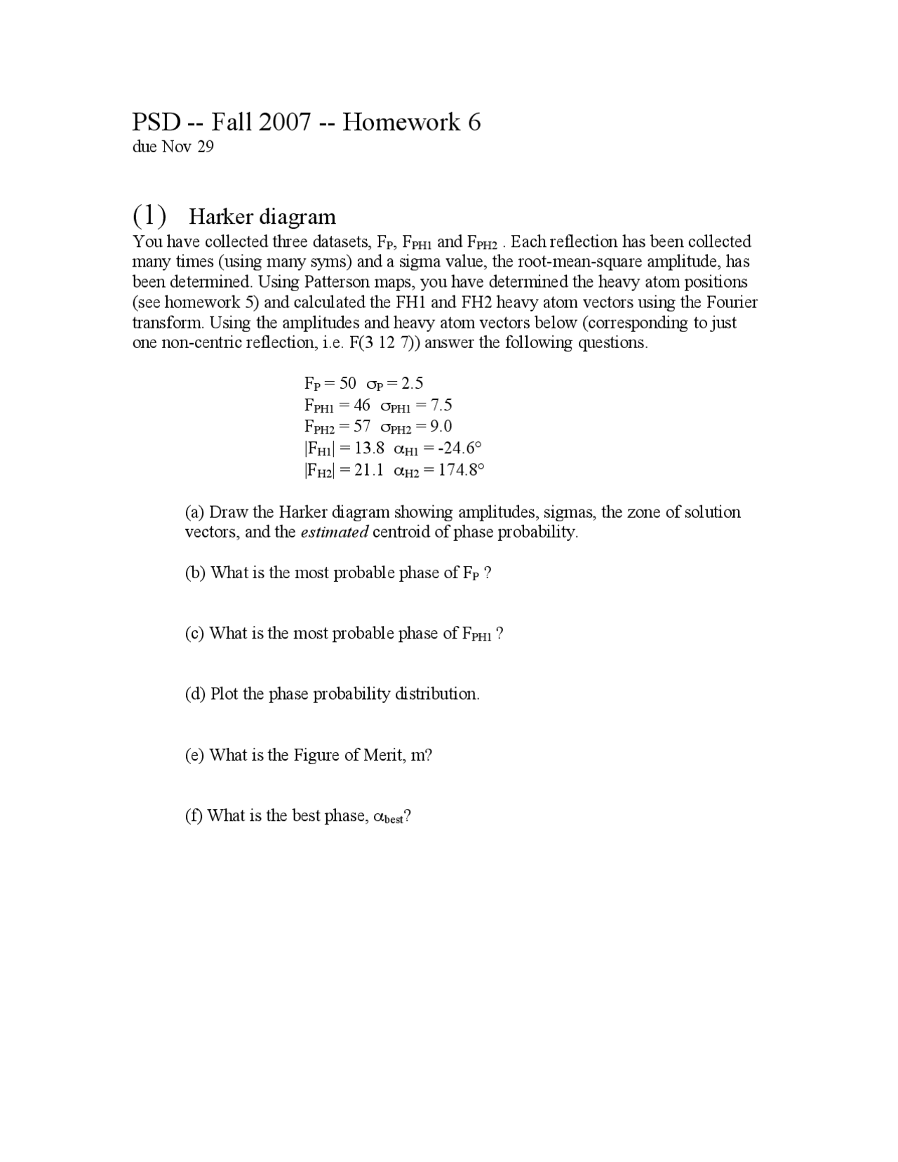 5 Questions For Assignment 6 Protein Structure Determination Bcbp