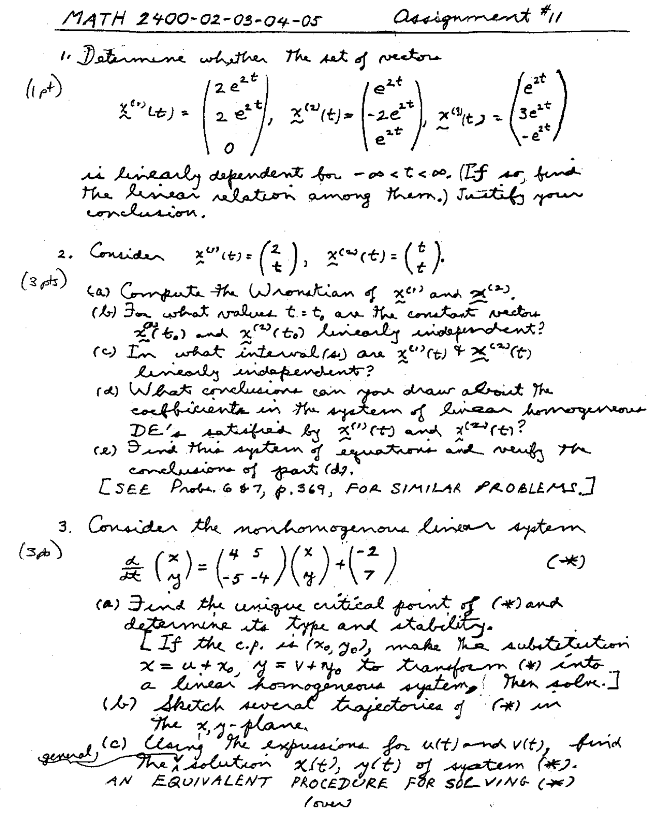 Assignment 11 With Resolution Introduction To Differential Equations