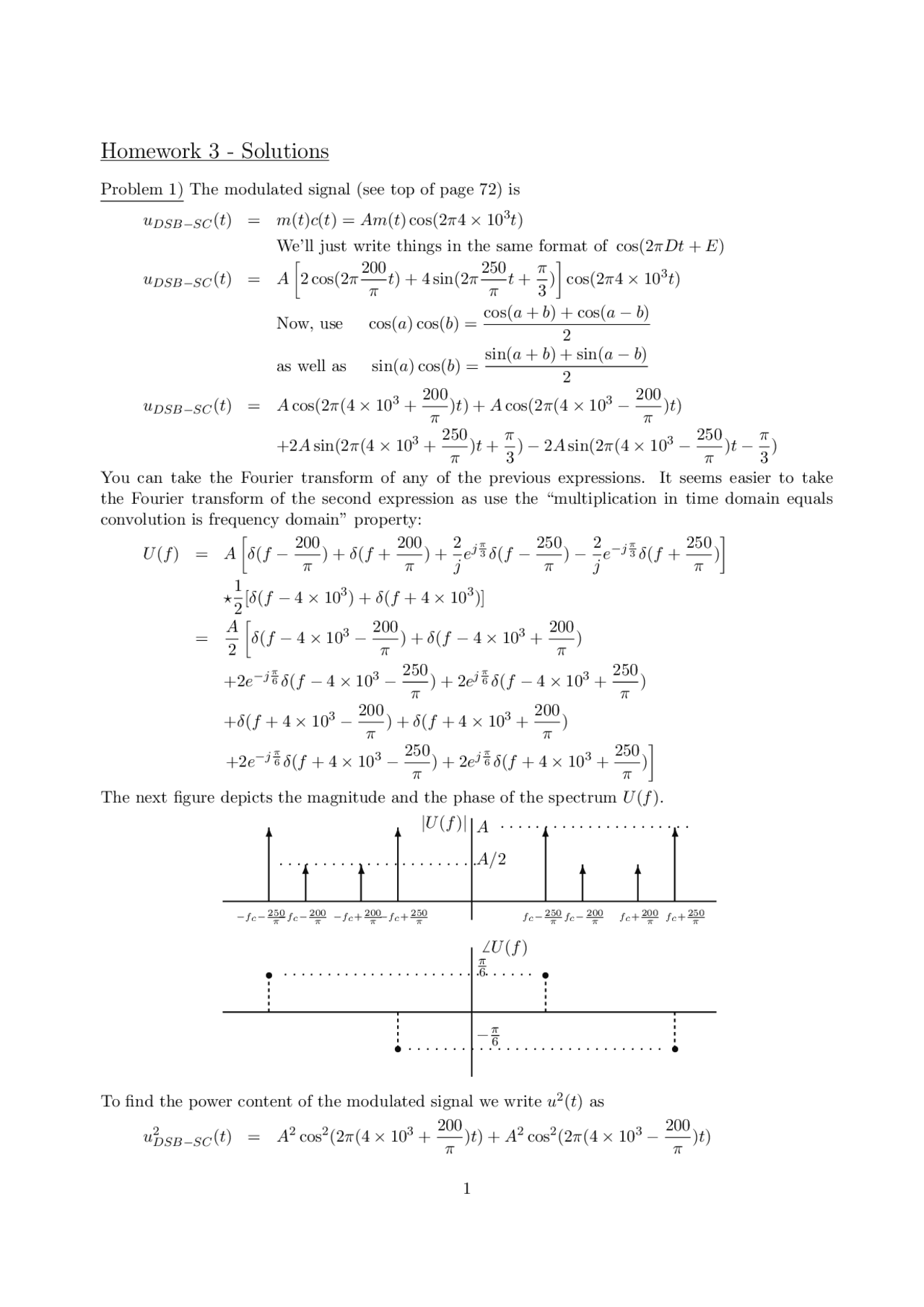Solved Homework 3 Questions Communication Systems Ecse 4520 Docsity