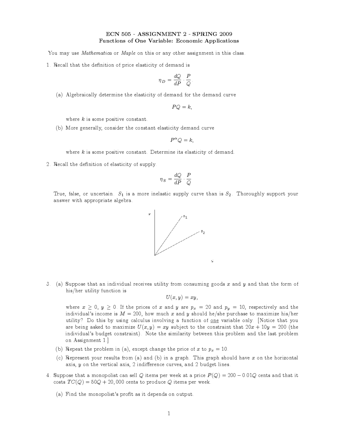 14 Solved Questions On Price Elasticity In Economics Assignment 2