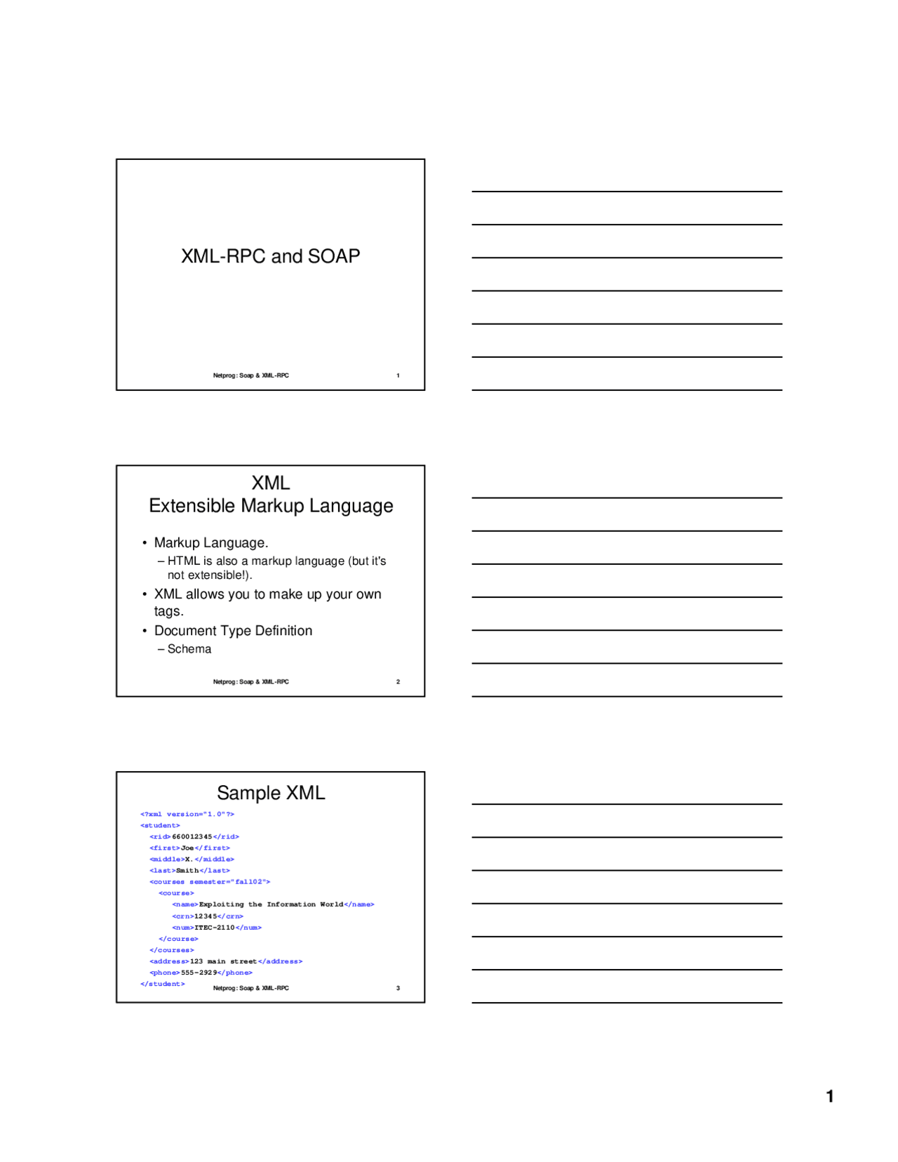 Lecture Slides on XML-RPC and SOAP | ITEC 2110 - Docsity