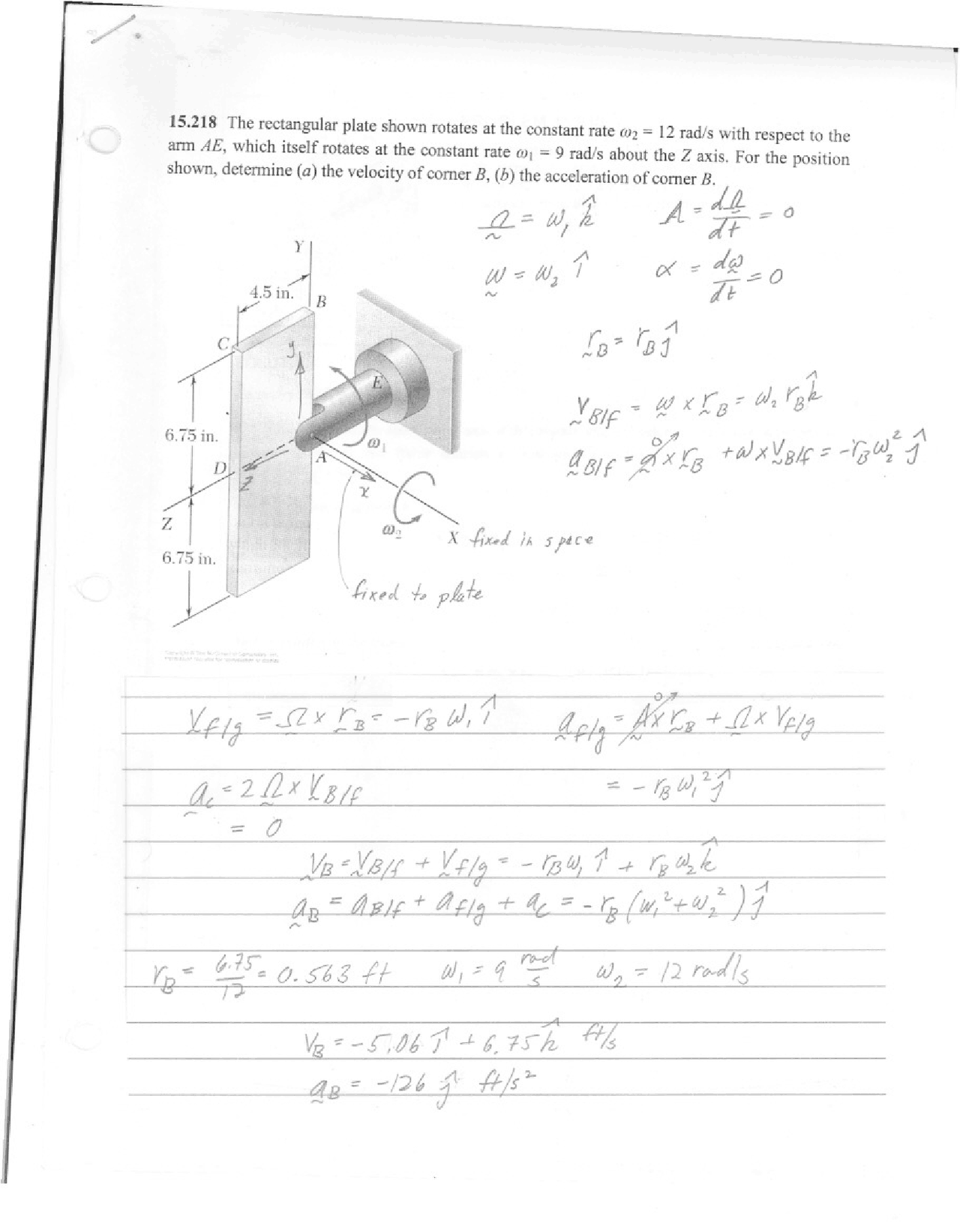 Determine Acceleration Velocity Problem With Solution Assignment Engr 2090 Docsity