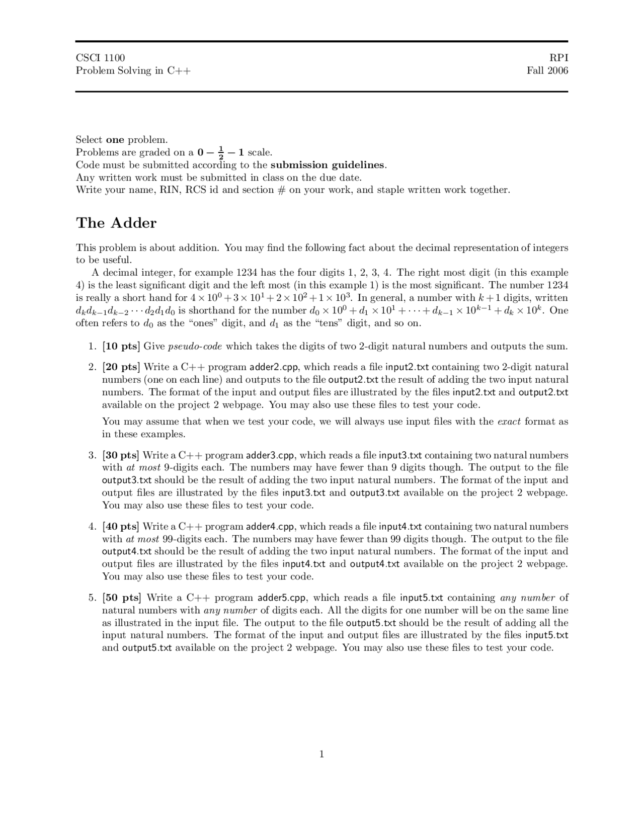 Practice Questions On Problems Solving In C Computer Science I Csci 1100 Docsity