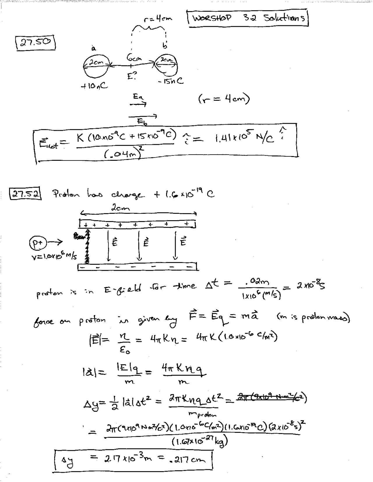 General Physics Ii Workshop 3 Solutions Phy 212 Docsity
