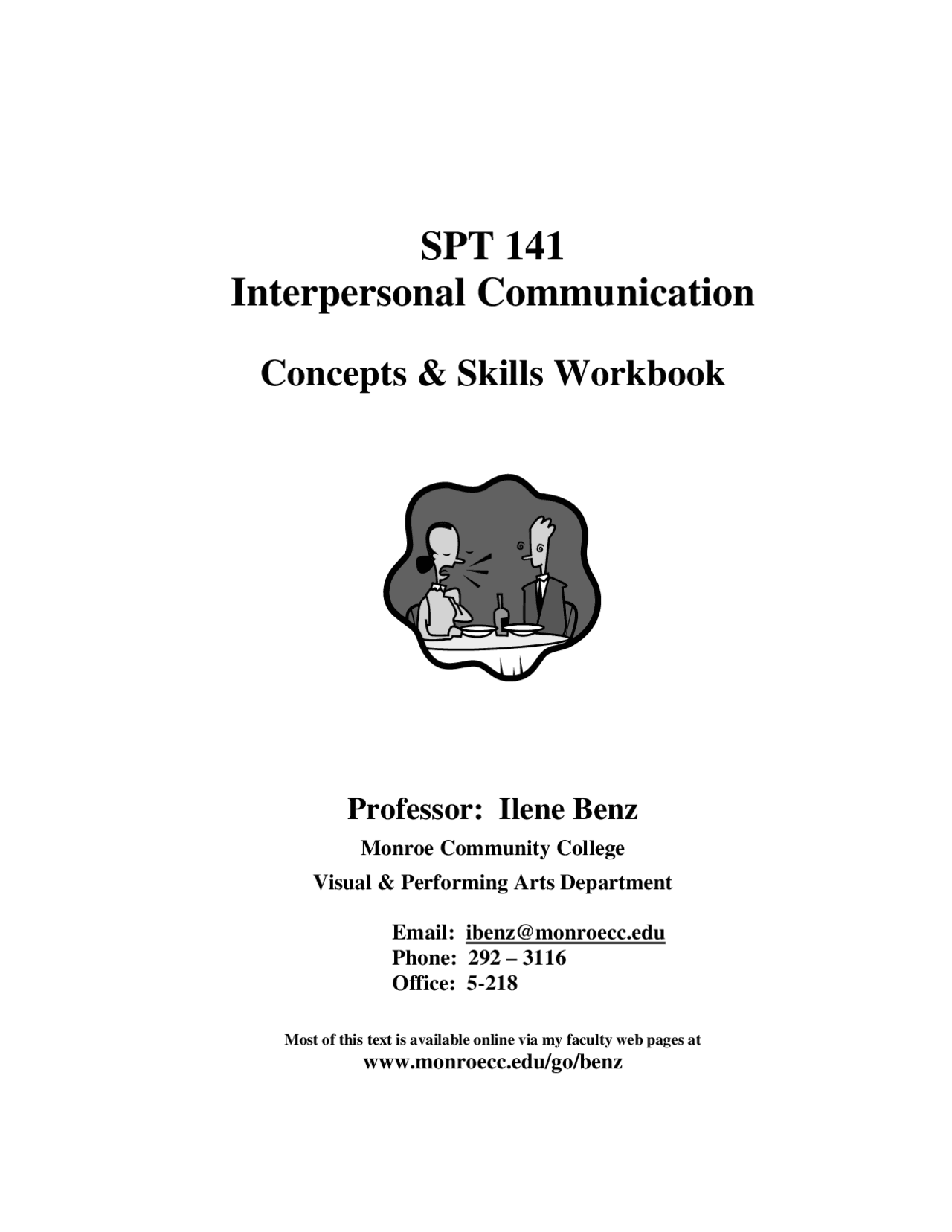 Interpersonal Communication Concepts and Skills Workbook | SPT 141 ...