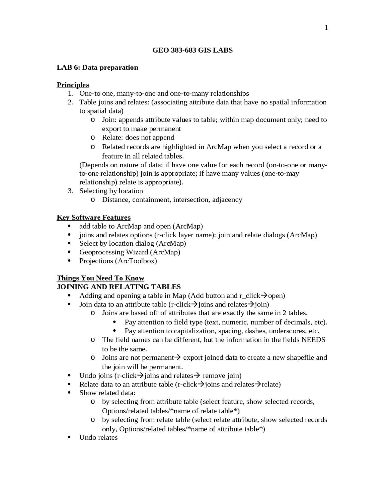 Lab 6 Data Preparation Geographic Information Systems Geo 383 Docsity 
