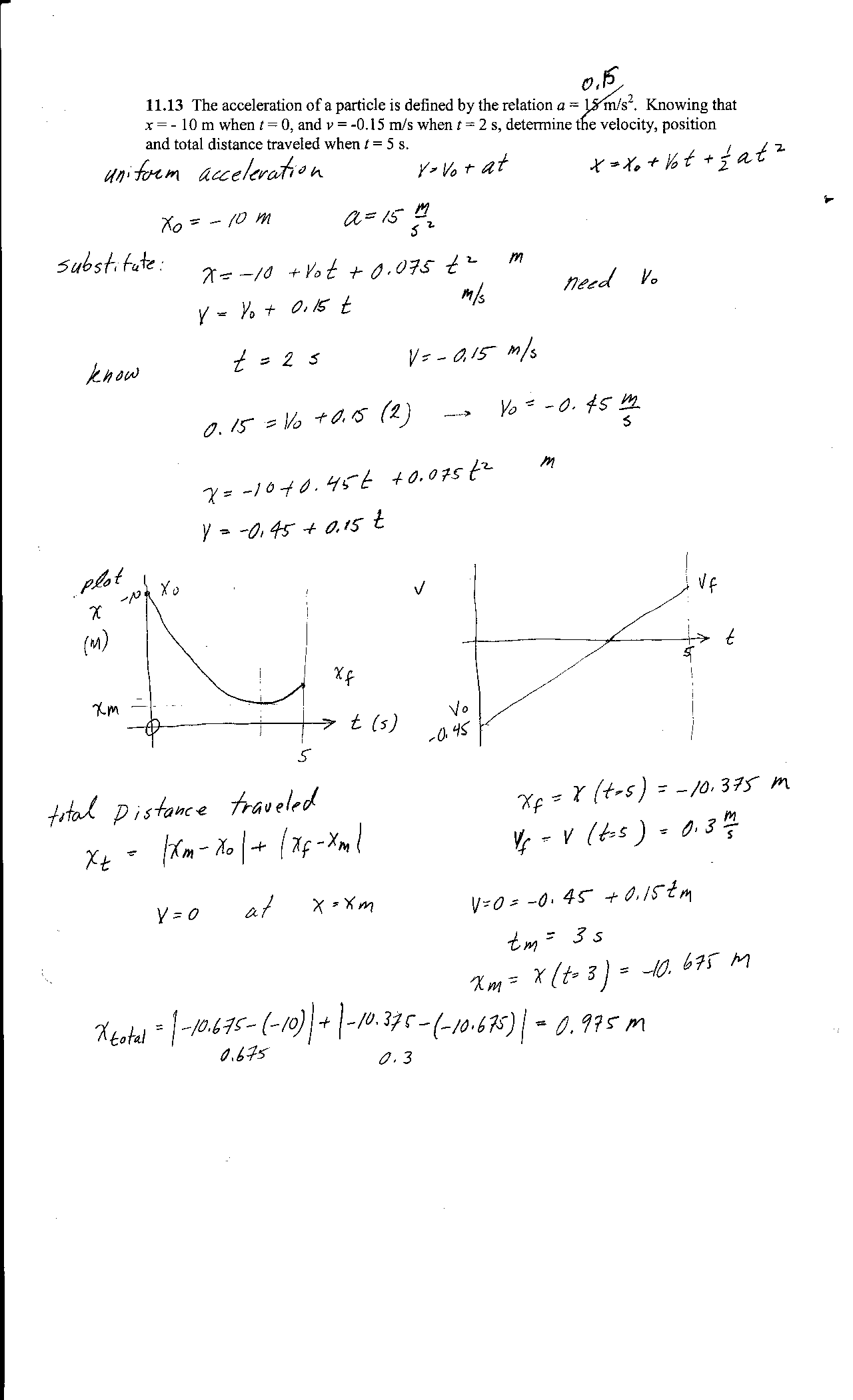 Determine Velocity Distance Problem With Solution Engr 2090 Docsity