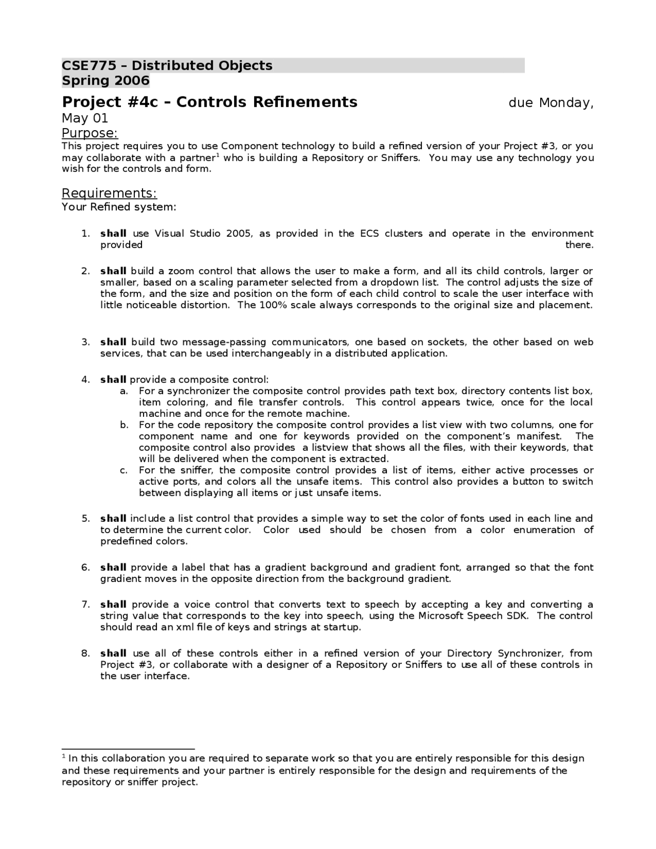 Control Refinements Of Distributed Objects Project 4 Cse 775 Docsity