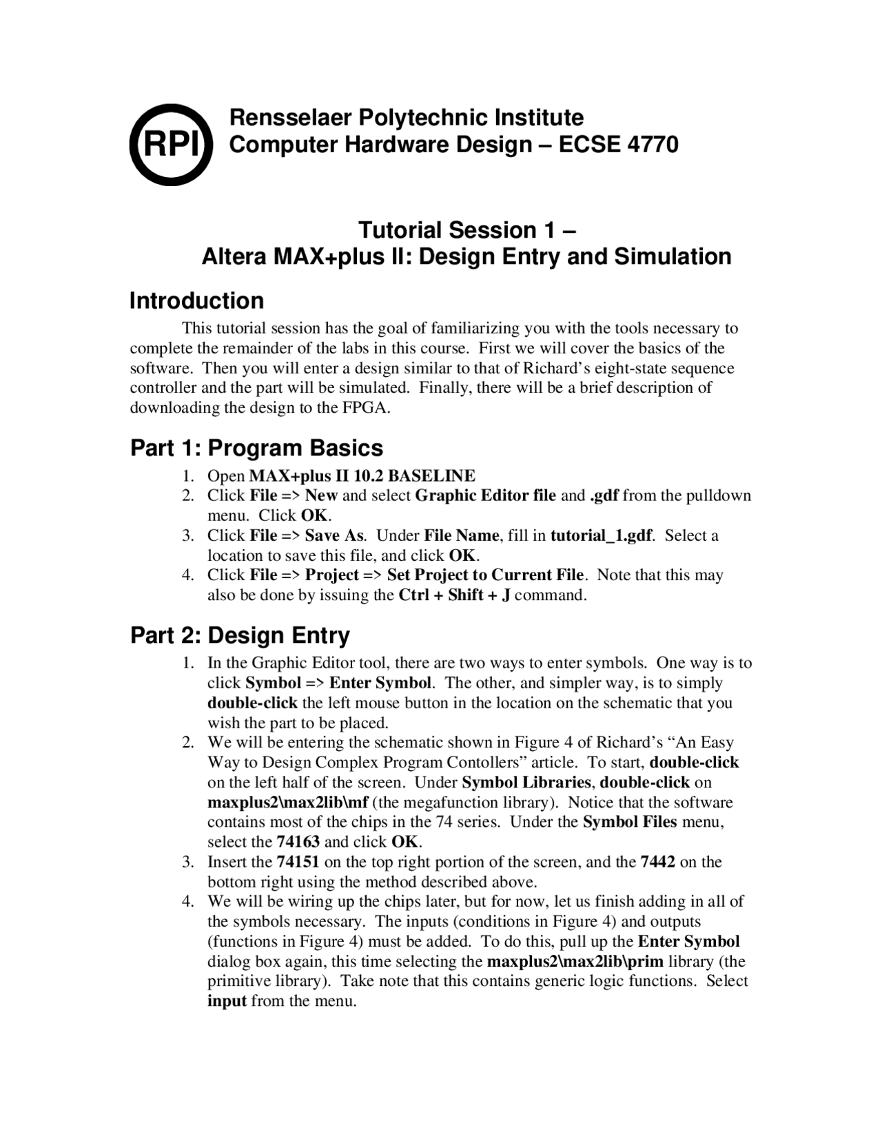 Introduction To The Basics Of Software Program Project Ecse 4770