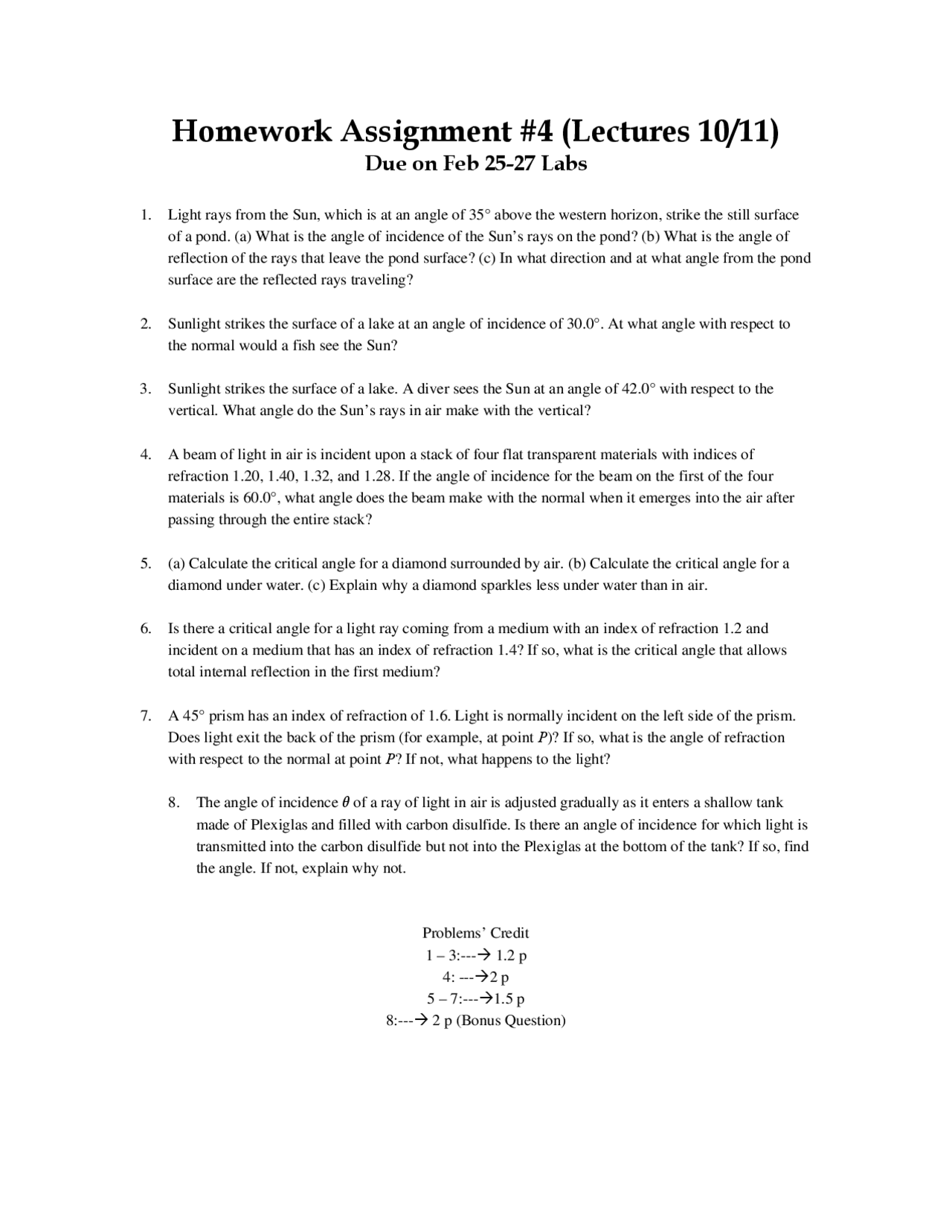 Homework 4 Major Concepts Of Physics Ii Phy 102 Docsity