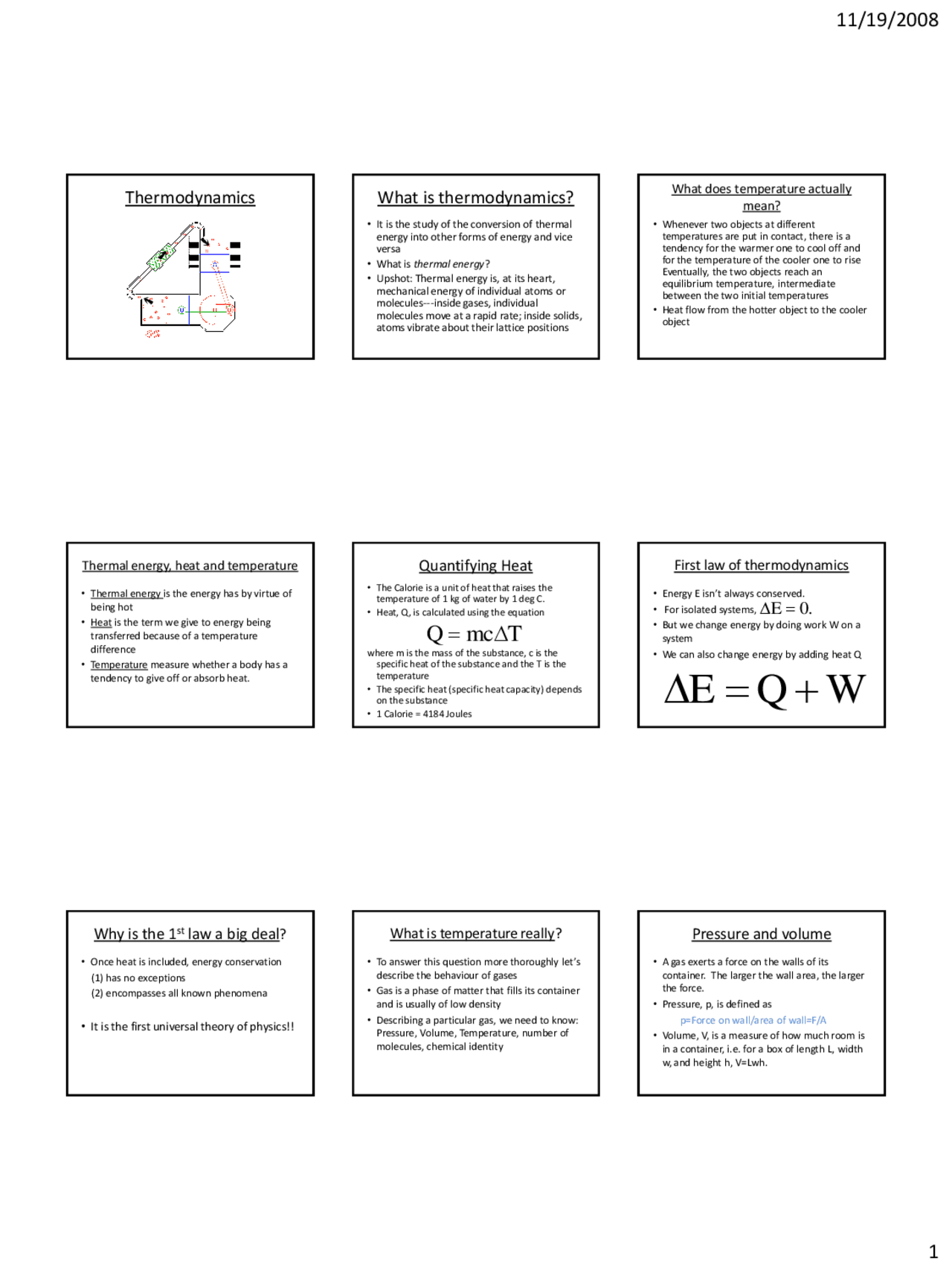 Lecture Slides On Thermodynamics Major Concepts Of Physics I Phy