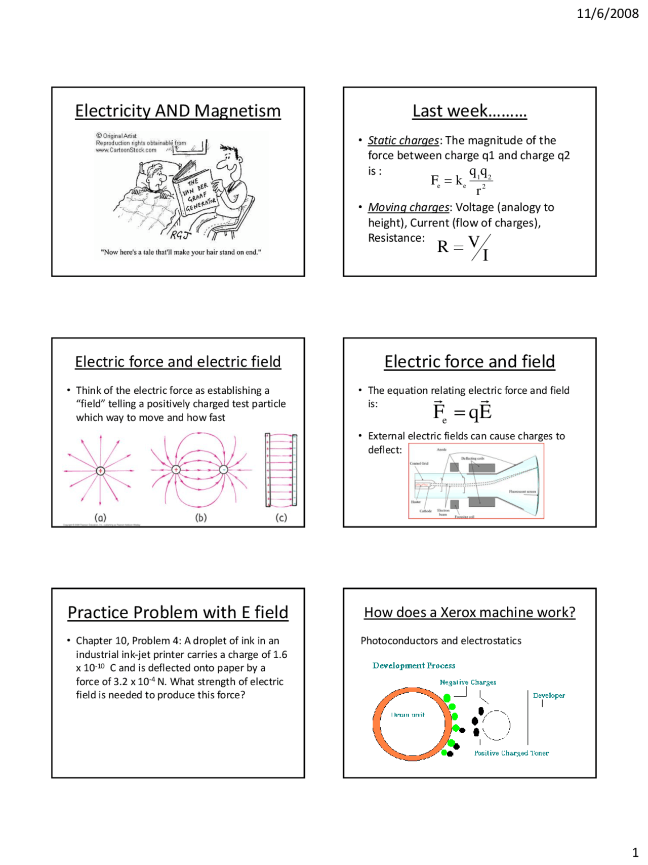 Lecture Slides For Electricity And Magnetism Phy 101 Docsity
