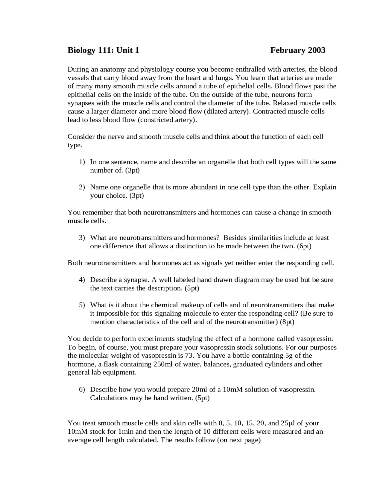 15 Questions On Molecules Genes And Cells Lab Bio 111 Docsity