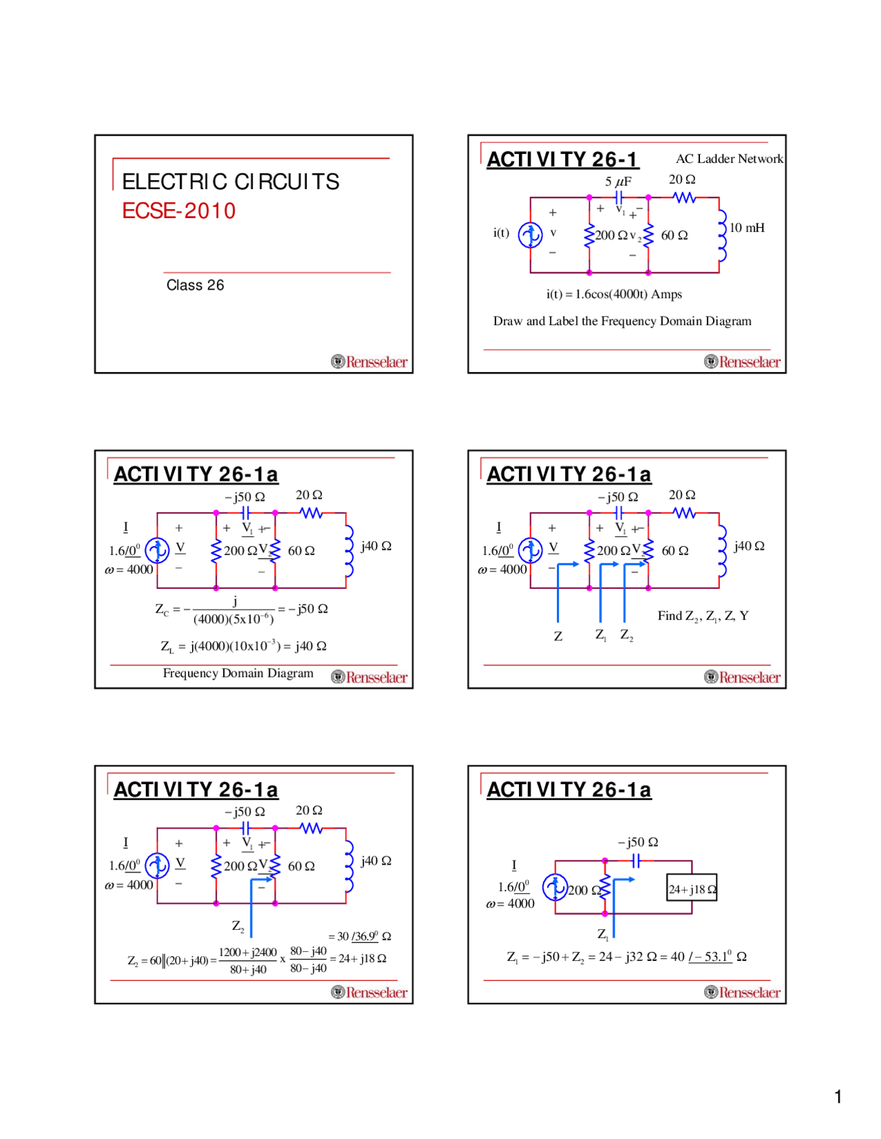 Activity 26 1 Electric Circuit Lecture Slides Ecse 2010 Docsity
