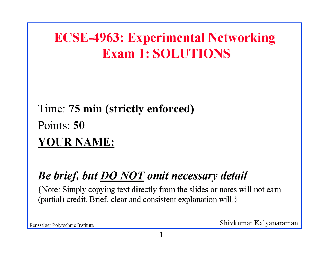 Exam 11 With Solutions Power Engineering Analysis Ecse 4963 Docsity