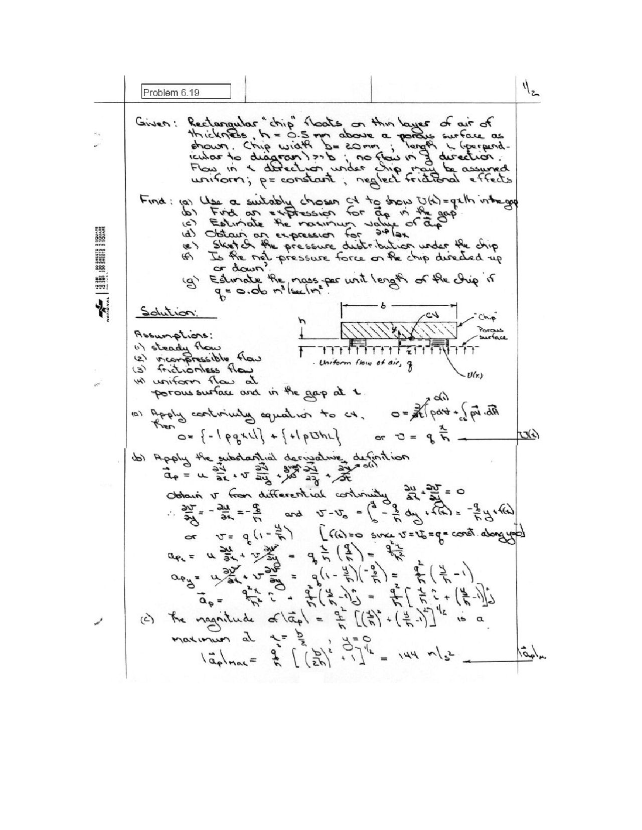 Resolution for Assignment 8 - Fluid Mechanics | MAE 341 - Docsity