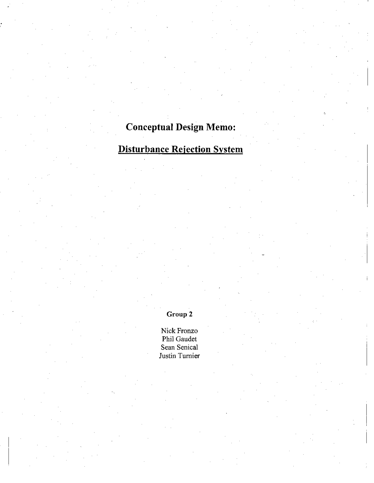 Proposed Setup For Disturbance Rejection System Ecse 4962 Docsity