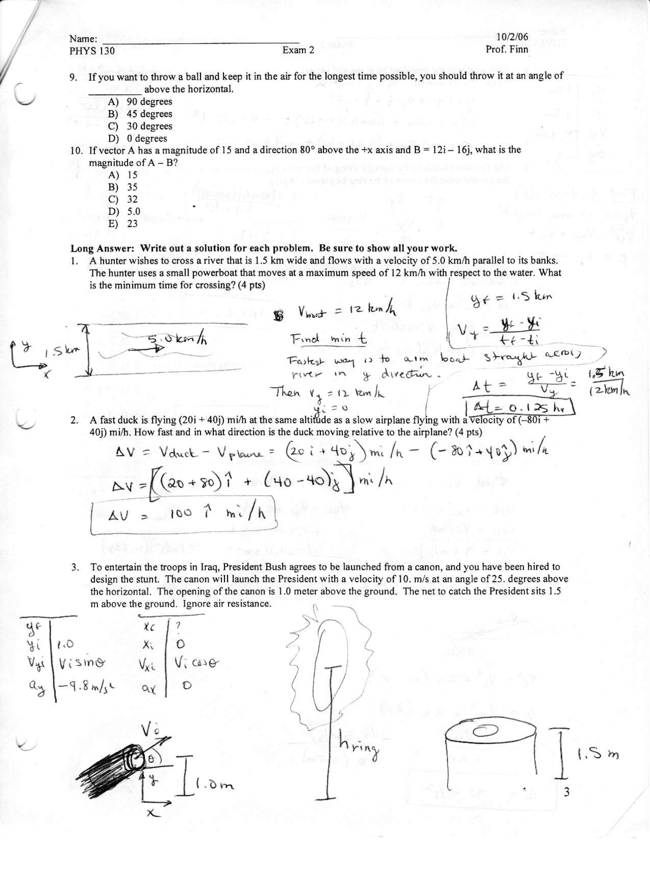 Exam 2 With Solution General Physics I Phys 130 Docsity