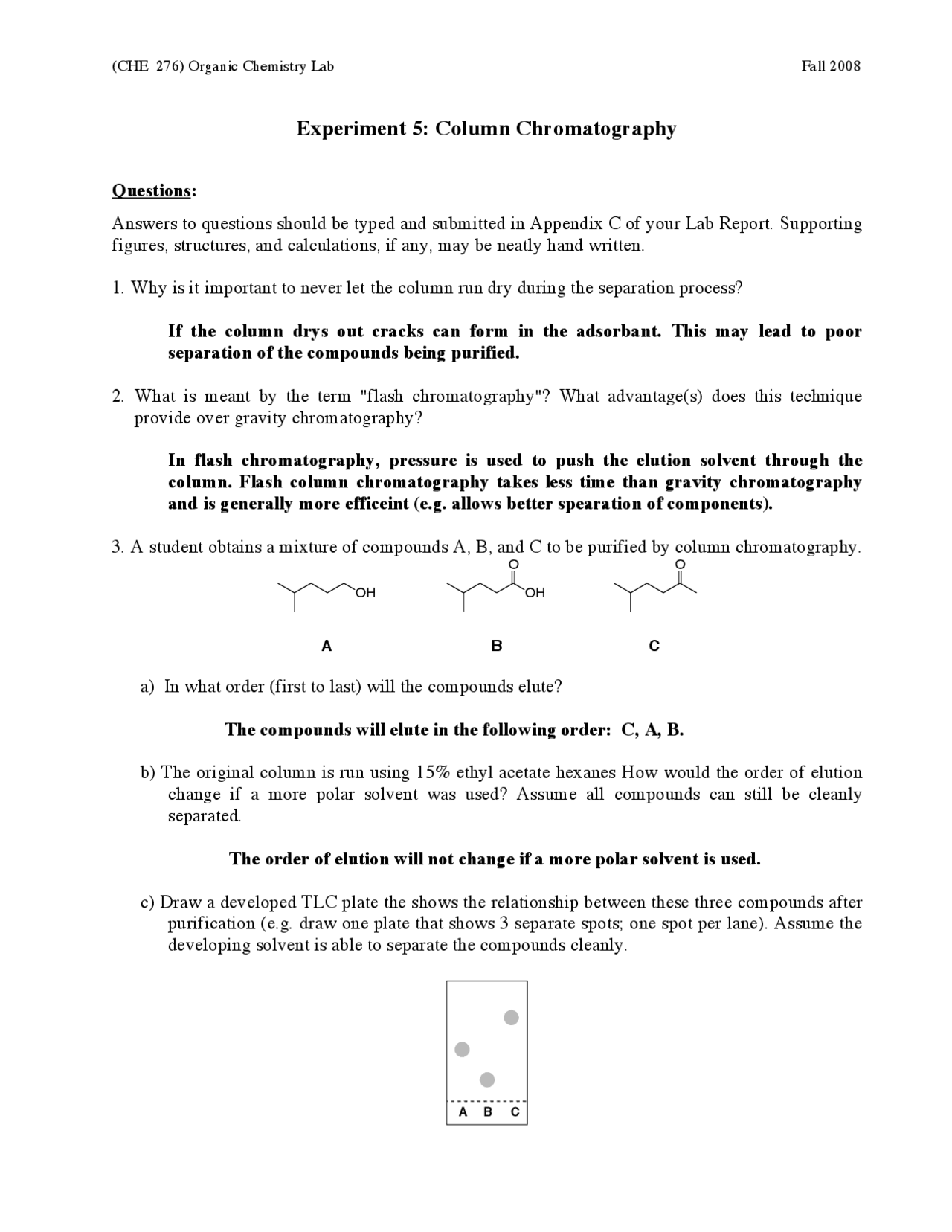 Experiment 5: Column Chromatography - Organic Chemistry Laboratory ...