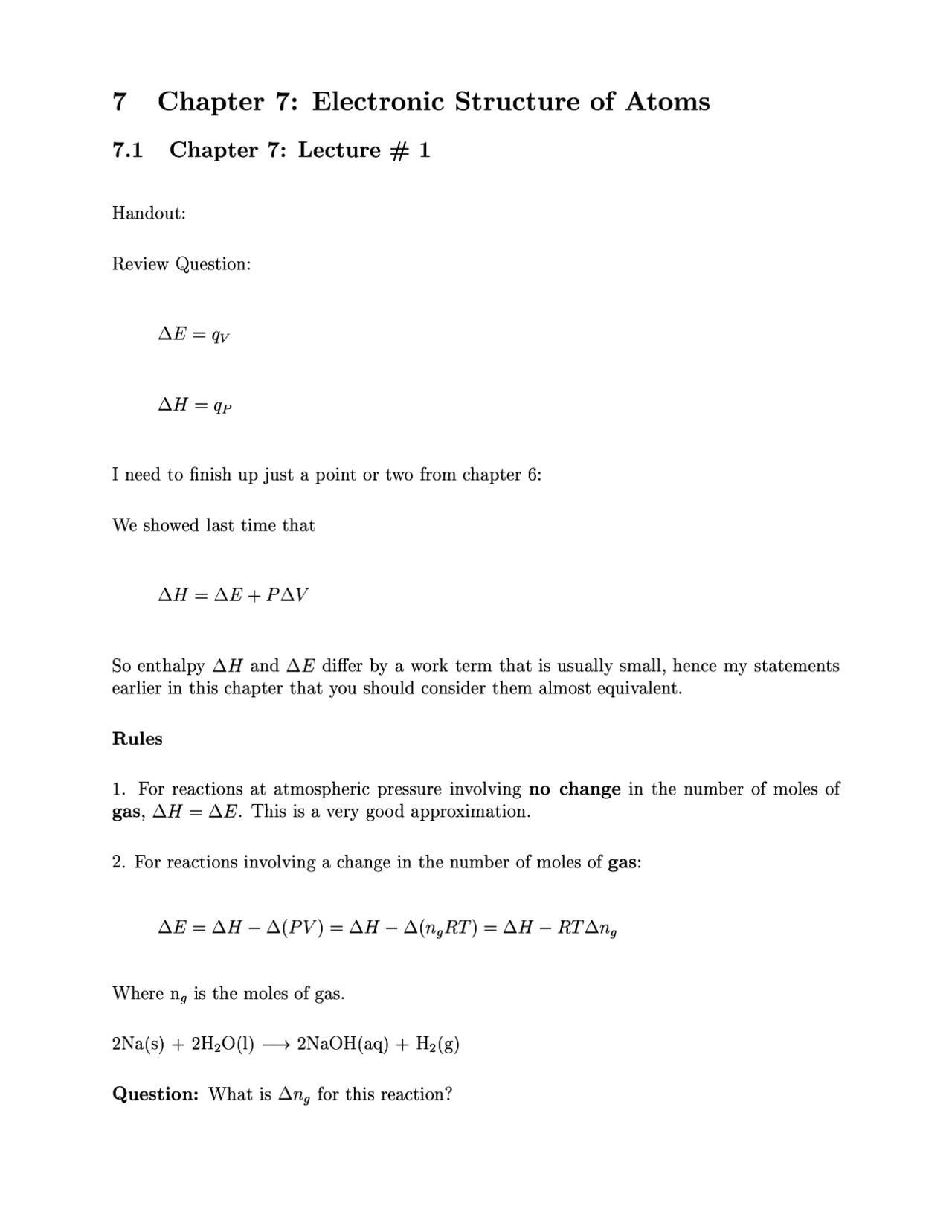 Electronic Structure Of Atoms Lecture Notes Chem 111 Docsity