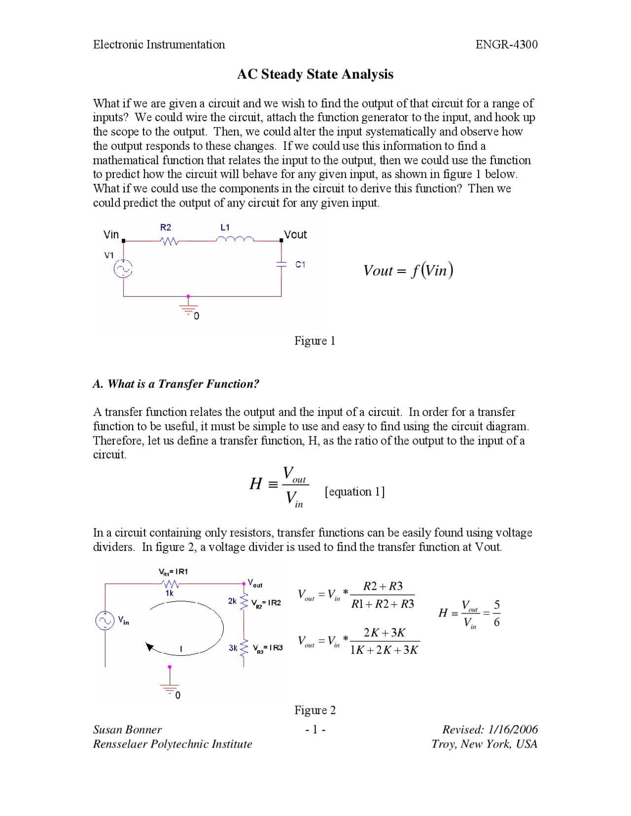 Notes On Alternating Current Steady State Electronic Instruments