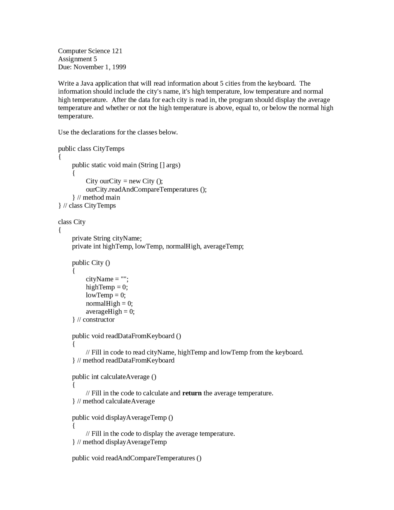 Assignments 5 On Computer Programming I Cs 121 Docsity 4263
