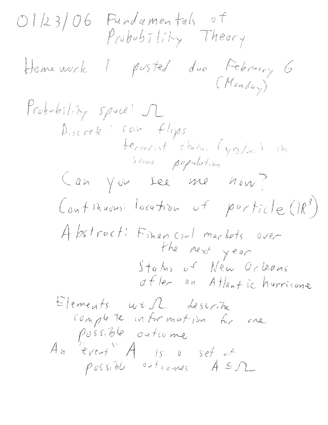 Fundamentals of Probability Theory - Handwritten Notes | MATH 6790 ...