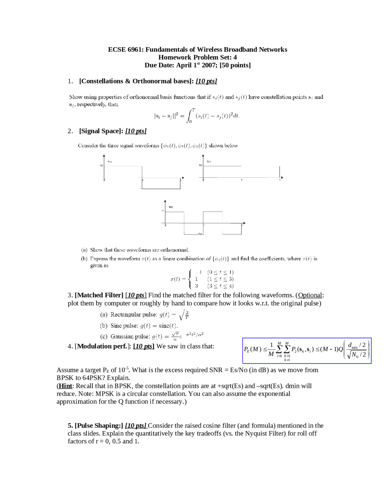 Homework 4 Questions Fundamental Of Wireless Broadband Networks