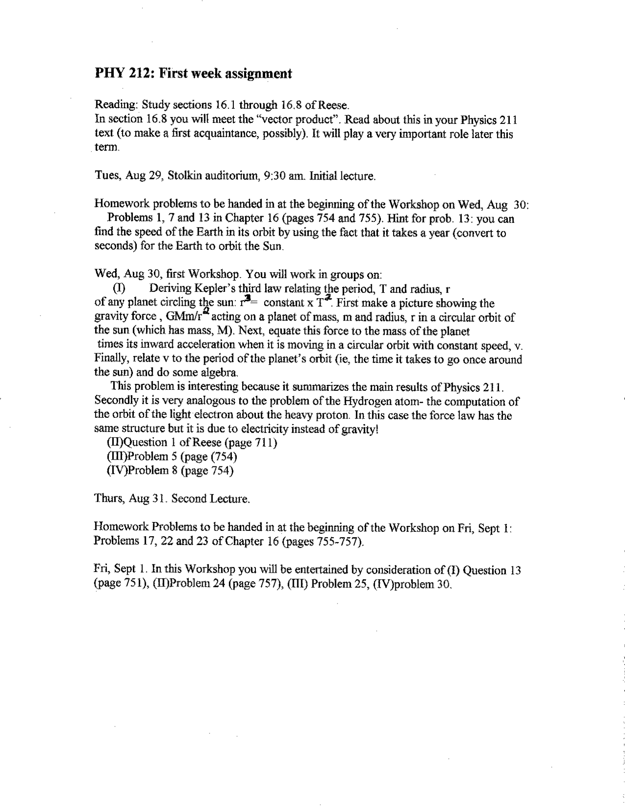 Assignment 1 Practice Questions General Physics Ii Phy 212
