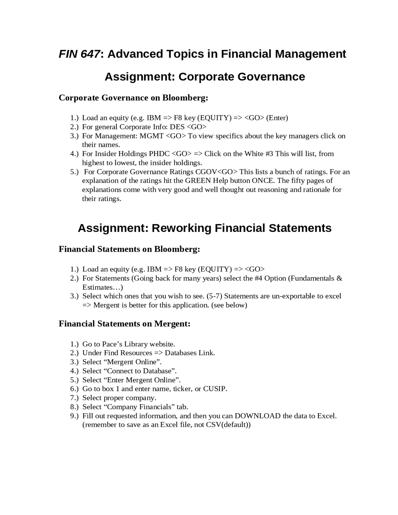 Advanced Topics In Financial Management Corporate Governance Fin