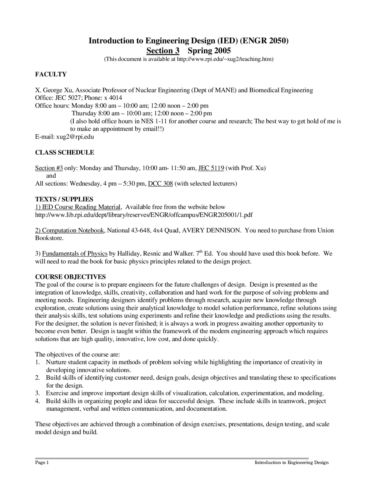 Project Report Introduction To Engineering Design Engr 2050 Docsity