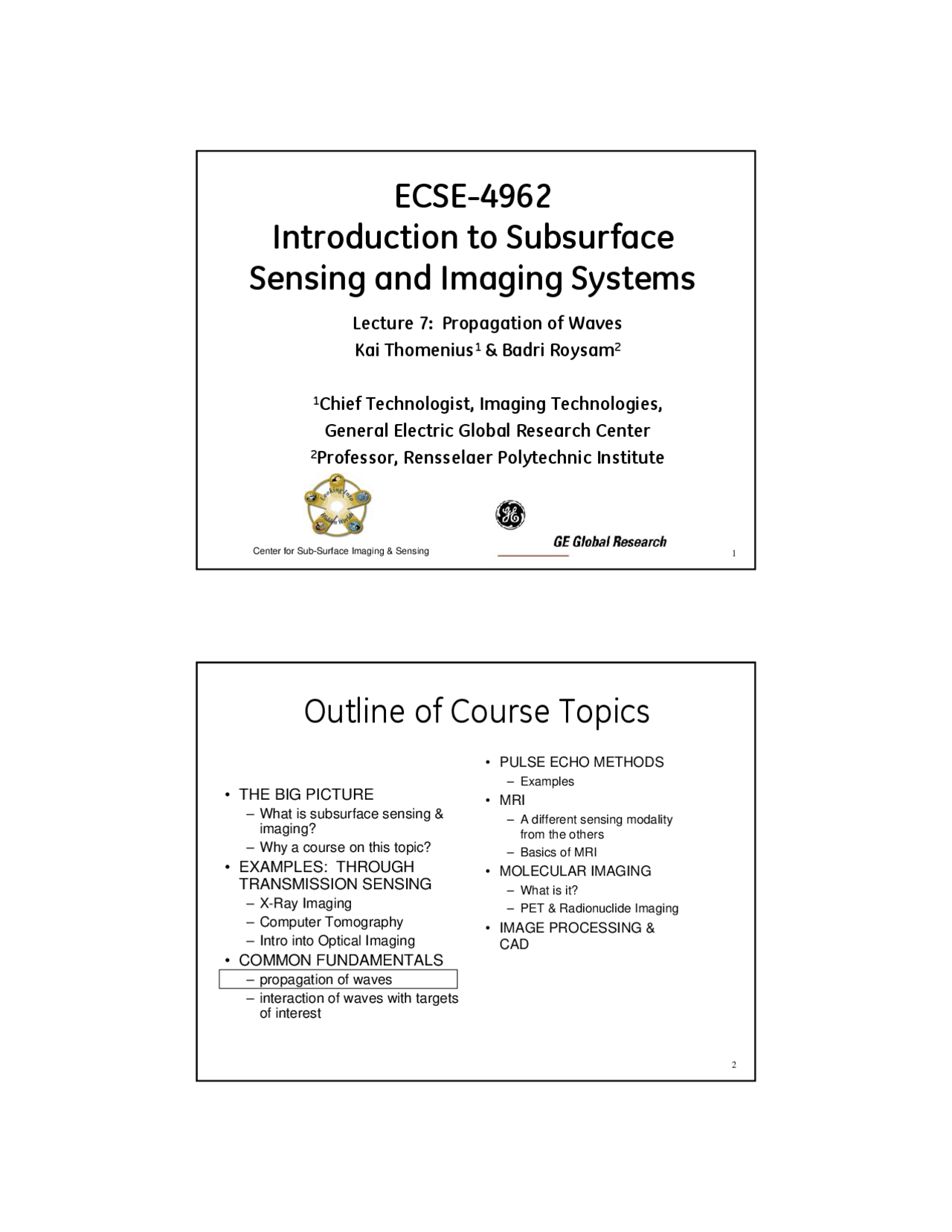 Propagation Of Waves Analog Design Lecture Slides Ecse 4962 Docsity