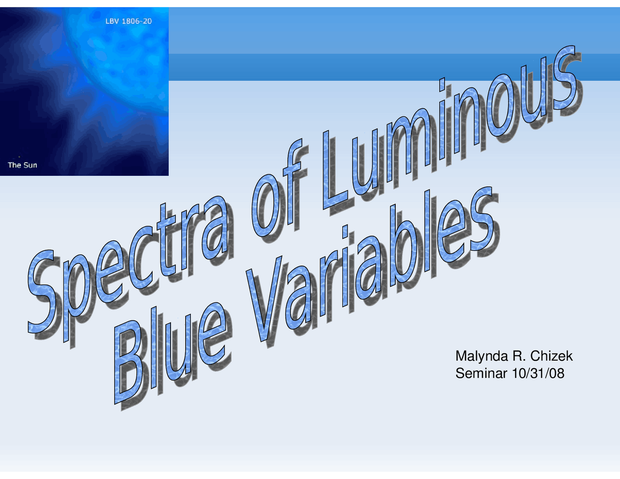 Spectra of Luminous Blue Variables - Lecture Slides | ASTR 500 - Docsity