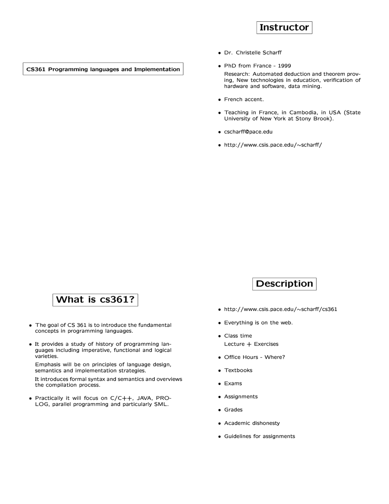 Programming Languages And Implementation Lecture Notes Cs 361 Docsity 8596