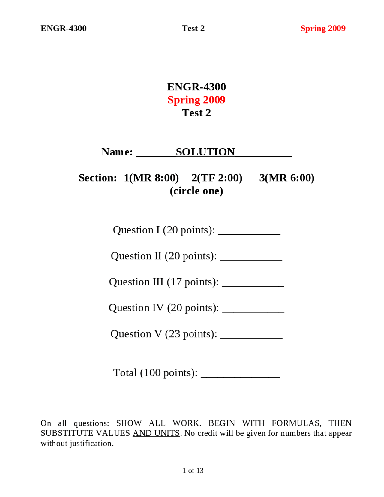 5 Questions On Electronic Instrumentation Test 2 With Solution Engr