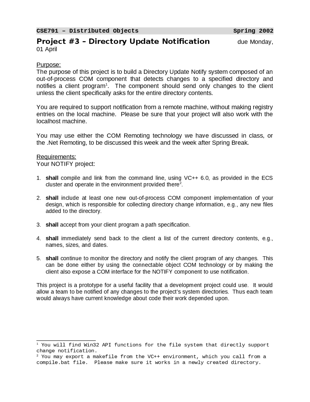 Project III - Directory UPdate Notification | CSE 775 | Study Guides, Projects, Research ...