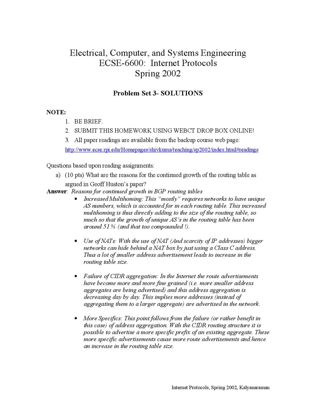 Problem Set 3 Solved Electrical Computer And Systems Engineering