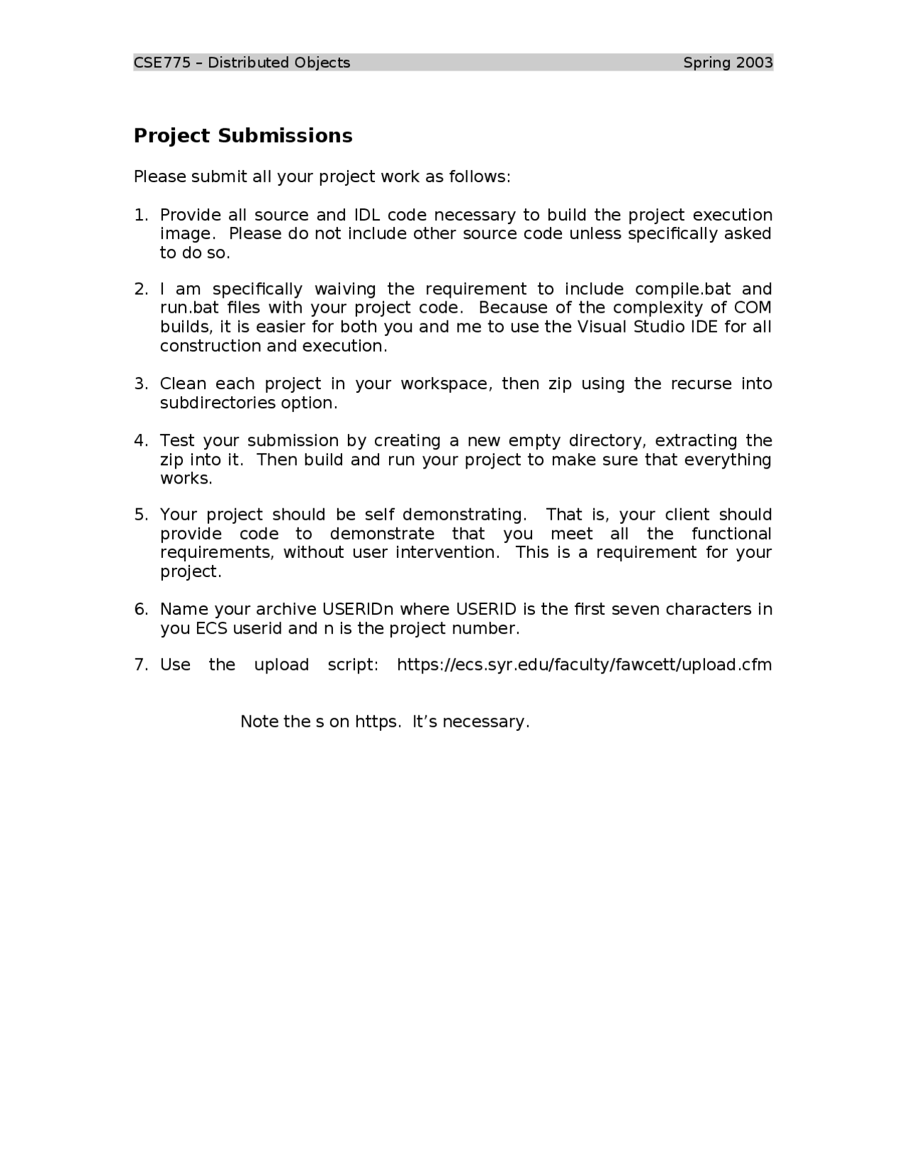 Project Submissions Distributed Objects Cse 775 Docsity