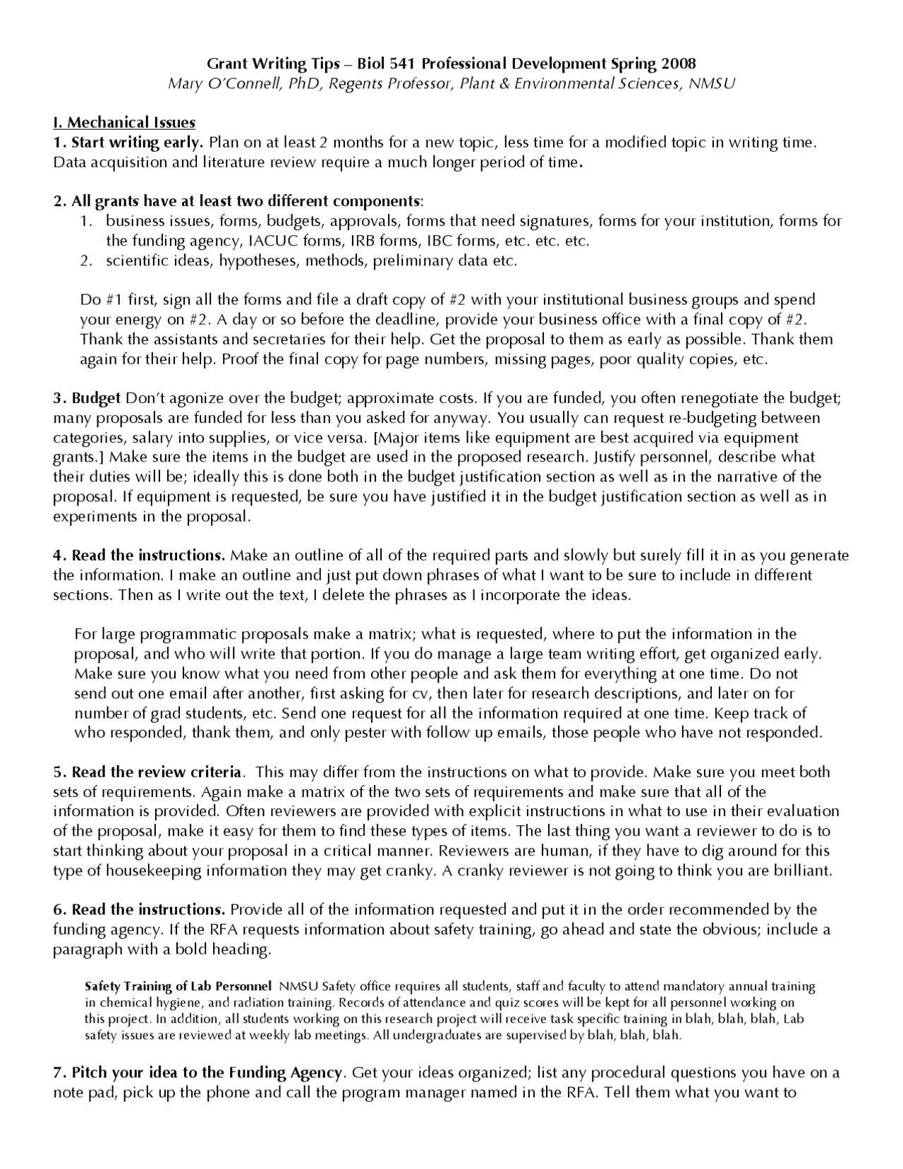 Review Sheet For Professional Development Seminar Biol 541 Docsity