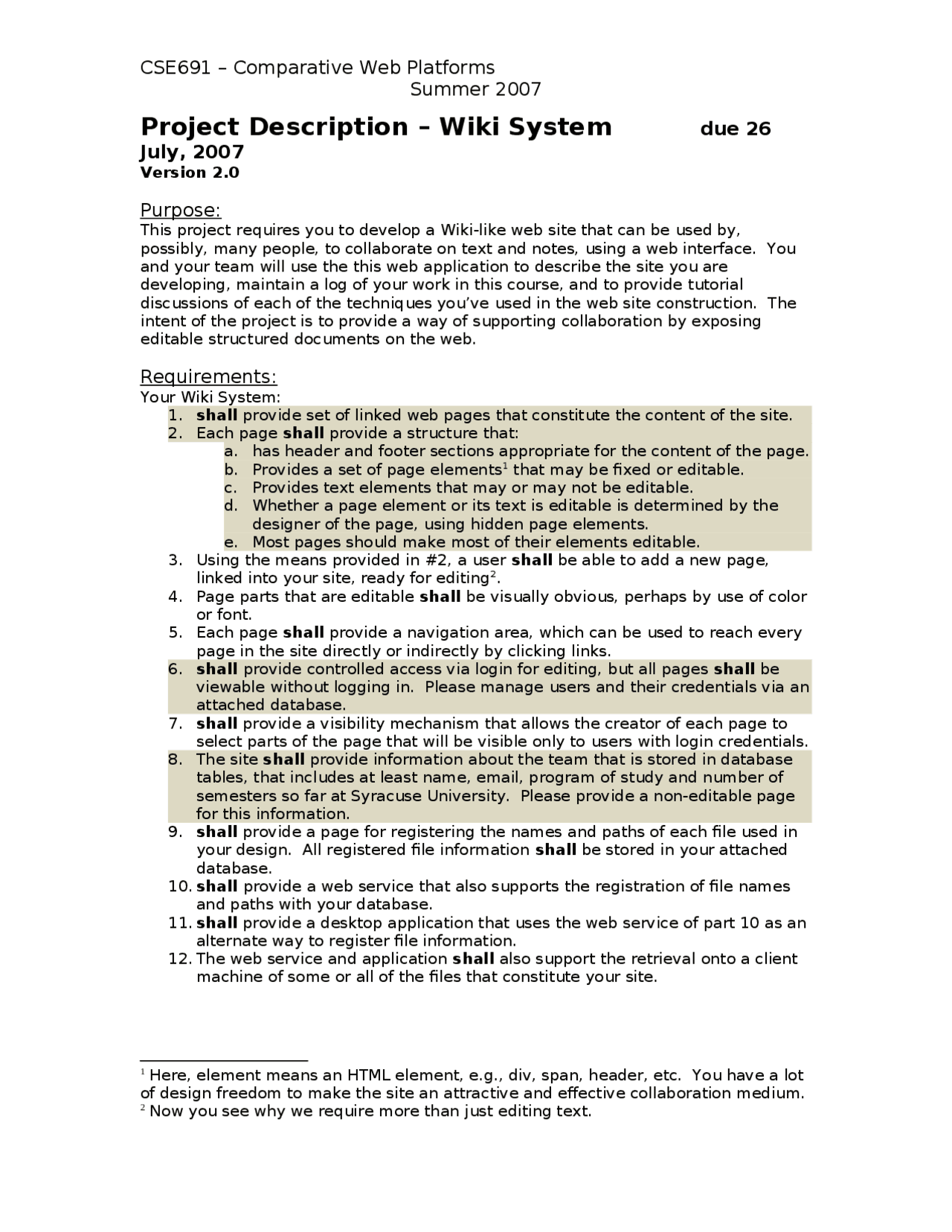 Project Description: Wiki System - Project Work | CSE 691 | Study ...