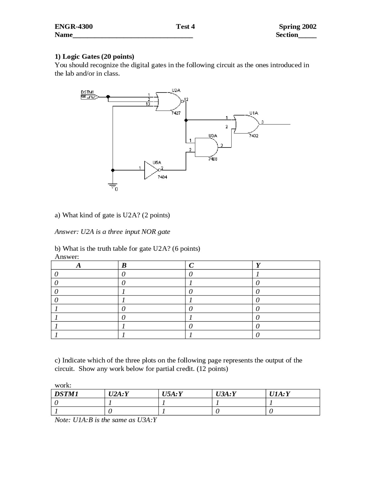 Solution Of Quiz 2 On Electronic Instrumentation Engr 4300 Docsity
