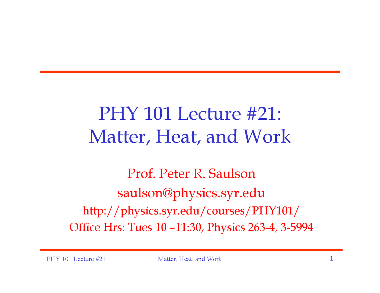 Matter Heat And Work Lecture Slides Phy 101 Docsity