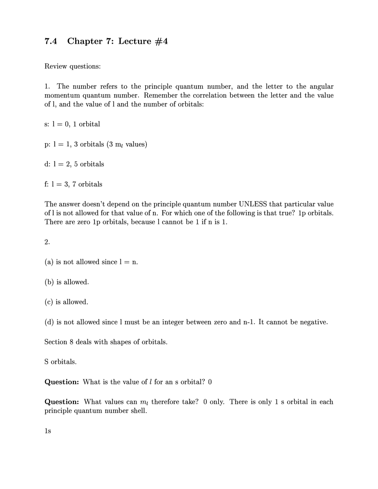 Principle Quantum Number - Lecture Notes | CHEM 111 | Study notes ...