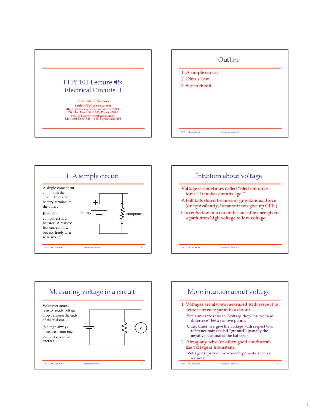 Electrical Circuits Ii Major Concepts Of Physics I Slides Phy 101