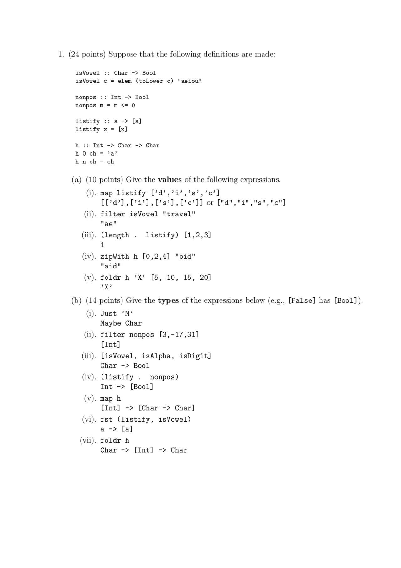 Sample Examination 2 Introduction To Computer Science Cis 252 Docsity