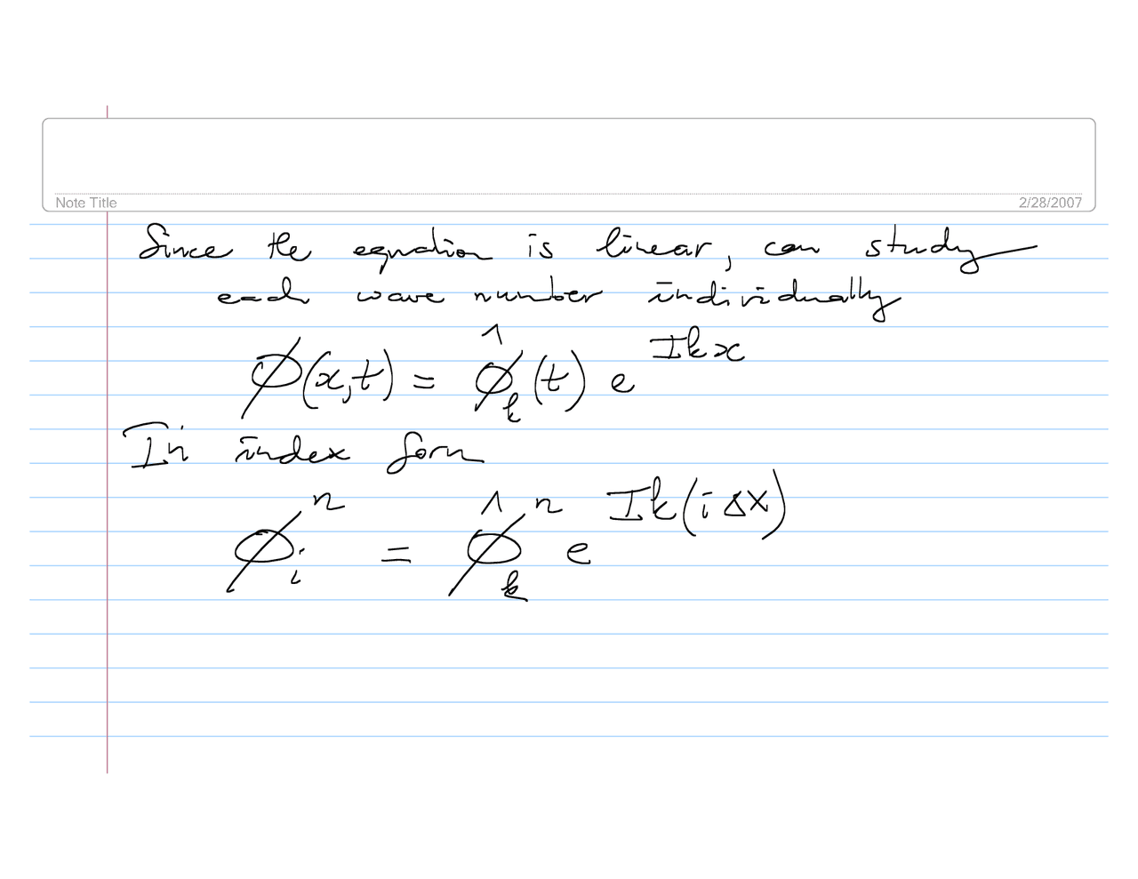 Handwritten Notes on Formal Stability Analysis | MAE 571 - Docsity