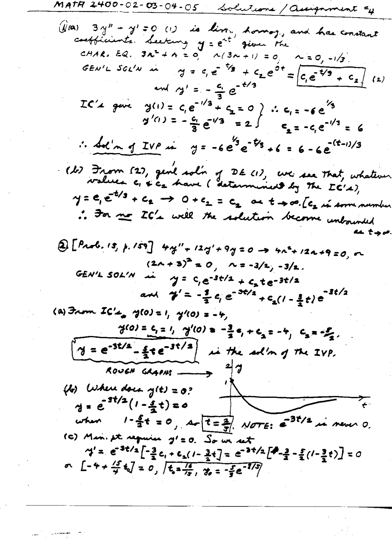 Assignment 4 With Solution Introduction To Differential Equation