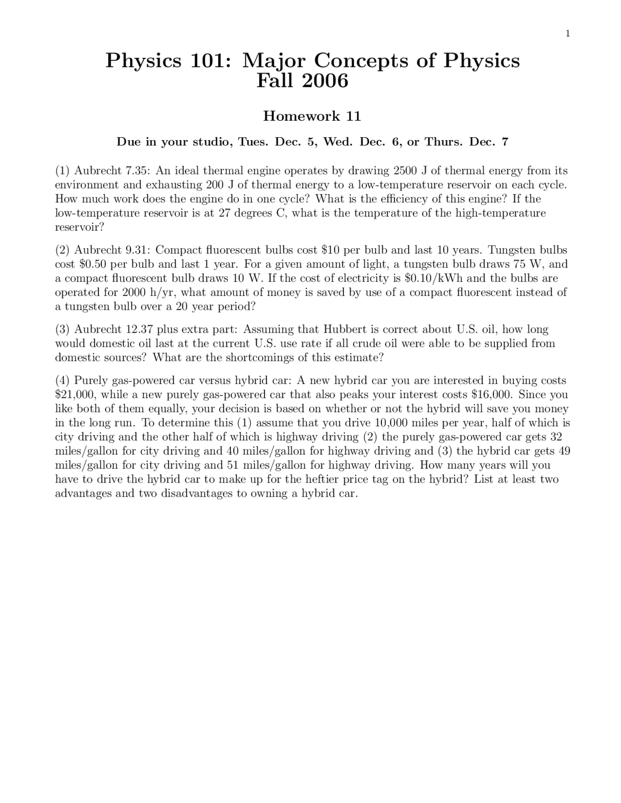 Homework 11 Major Concepts Of Physics I Phy 101 Docsity